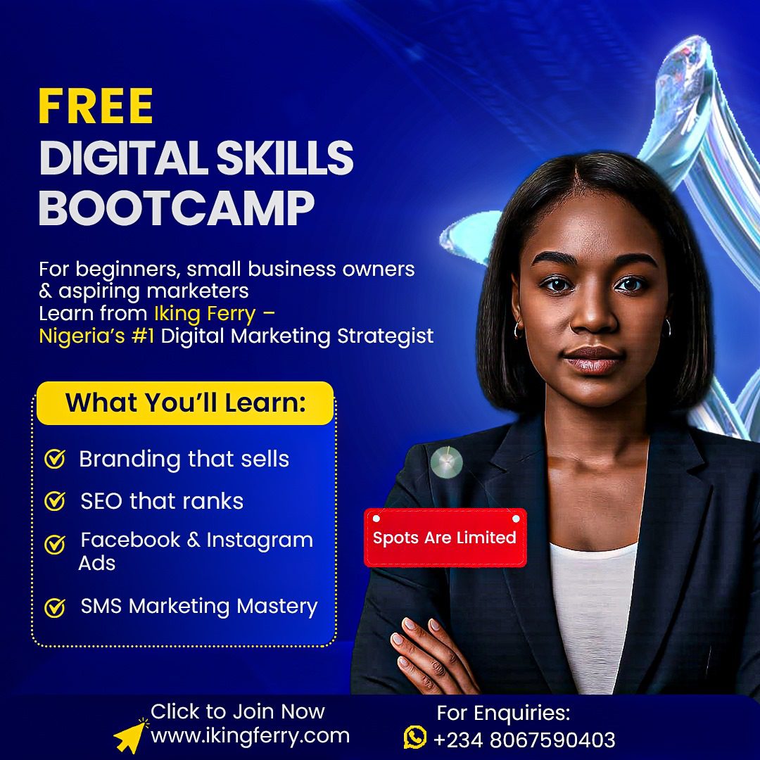 Free 3-Day Digital Marketing Bootcamp in Nigeria | Learn SEO, Ads & AI Tools with Iking Ferry